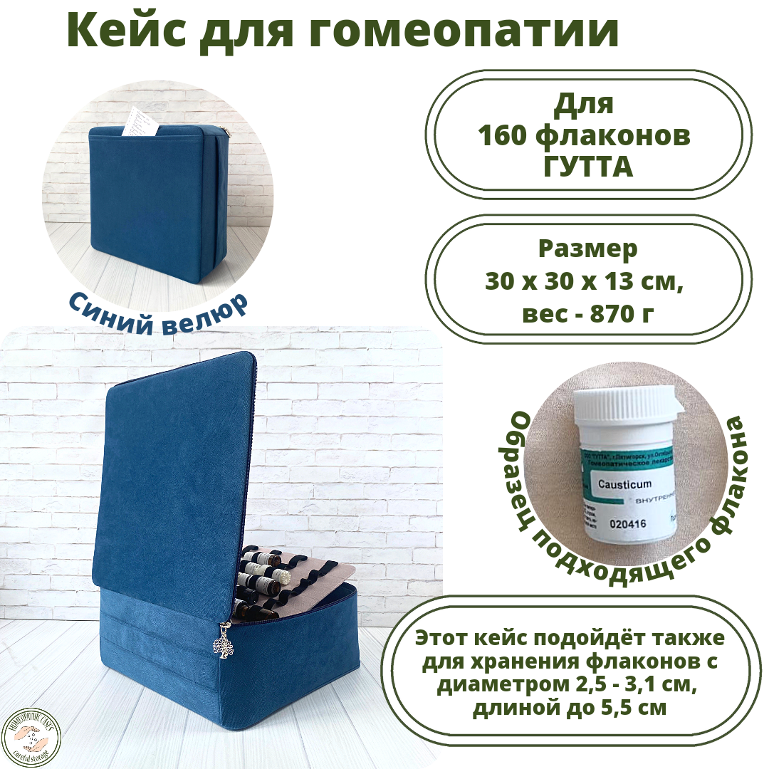 Аптечка, пенал, кейс для хранения и транспортировки гомеопатических препаратов от Гутта на 160 флаконов