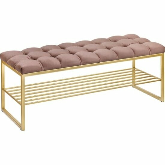 Банкетка Greenween RUBY, золотая, Mocco, каретная стяжка