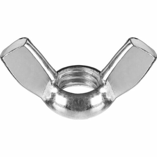 Гайка DIN 315 Зубр барашковая, M6, 5 шт, оцинкованная, 303736-06