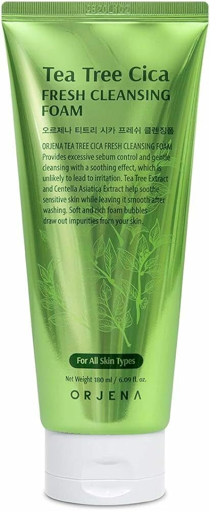 ORJENA Пенка для умывания с экстрактом чайного дерева Tea Tree Cica Fresh Cleansing Foam