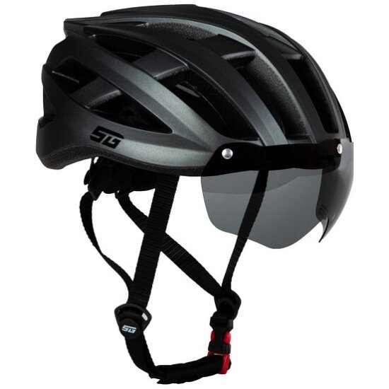 Шлем Stg TS-33 с визором и фонарем, M (54-58 см), серый