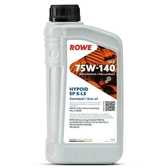 Масло трансмиссионное ROWE HIGHTEC HYPOID EP 75W-140 S-LS (1 л)