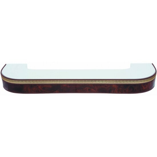 Карниз потолочный пластиковый Arco Doro DDA Греция, трехрядный с поворотом, коричневый, 260 см