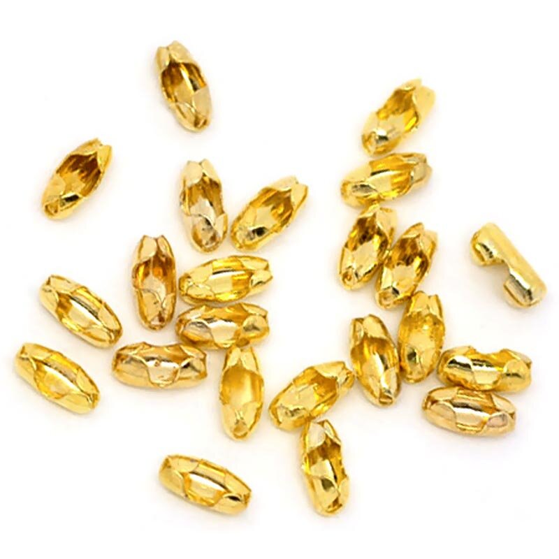 Фурнитура для бижутерии Концевик для шариковой цепочки 0001872 золотой цвет 5x2.5 мм, цена за 100 шт.