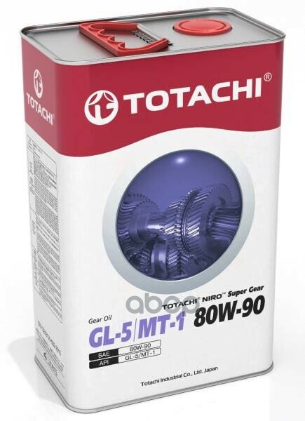 Масло трансмиссионное TOTACHI NIRO Super Gear GL-5/MT-1 80W-90 минеральное 4 л 60904 TOTACHI арт. 60904
