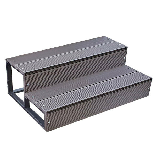 Уличная лестница Медиум 2 ступени 40х20 с подступенками 34х100х61 см цельносварная