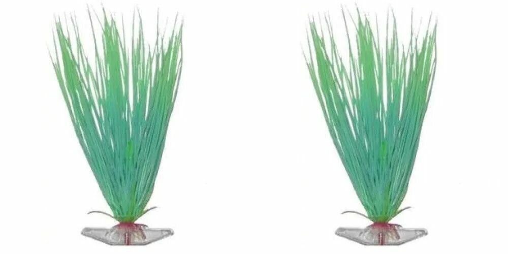 Penn-Plax Растение для аквариума Hairgrass светящееся, сине-зеленое, 27 см, 2 шт