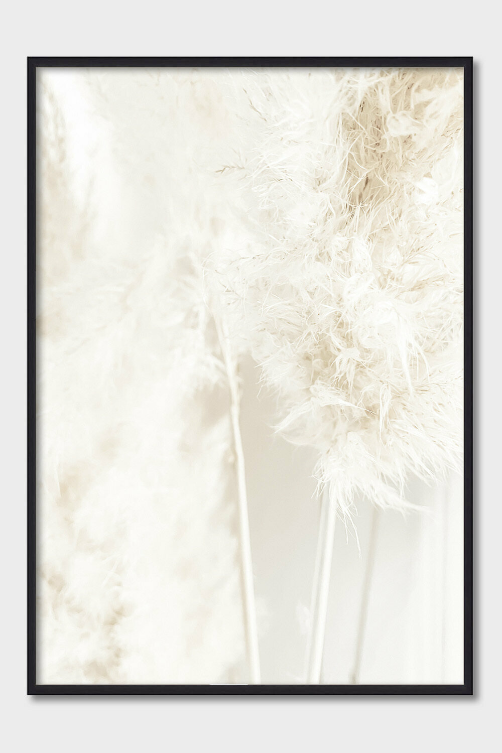 Постер для интерьера Postermarkt Нежно-бежевые сухоцветы #3, 30х40 см в черной рамке