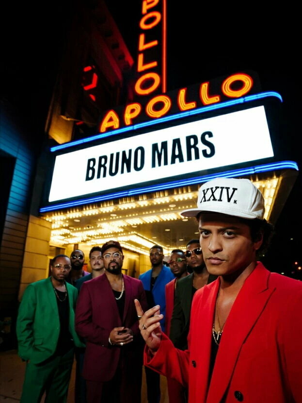 Плакат, постер Bruno Mars-Apollo, Бруно Марс на холсте, размер 42х60см