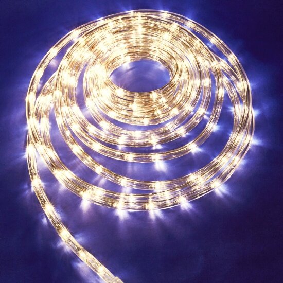 Светодиодная гирлянда Uniel ULD-D50 8M/С08 IP44 WARM WHITE Дюралайт, 8м. С контроллером. Теплый белый свет. Провод белый, UL-00008572