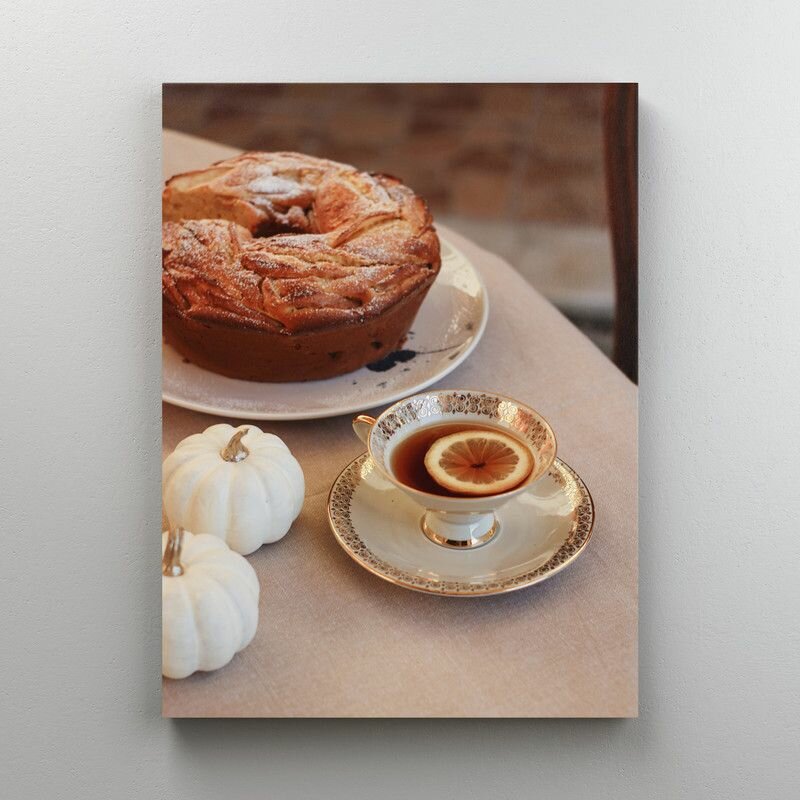 Интерьерная картина на холсте "Натюрморт - английское чаепитие" размер 30x40 см