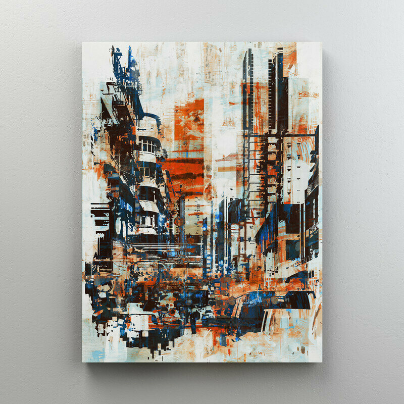 Интерьерная картина на холсте "Городской пейзаж - Нью Йорк" размер 45x60 см