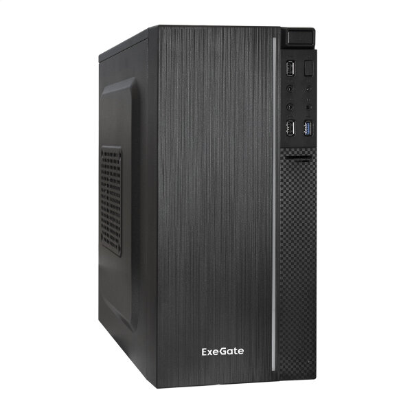 Компьютерный корпус Minitower ExeGate mEVO-9302-RGb-600W-12 (mATX, БП 600NPX с вент. 12см, 2хUSB+1хUSB 3.0, HD аудио, черный с RGb подсветкой)