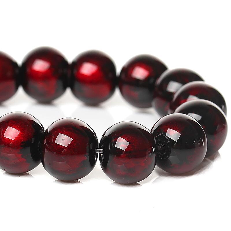 Стеклянная бусина Шарик с покрытием 0010587 бордовый перламутровый 10 мм, цена за 10 шт.