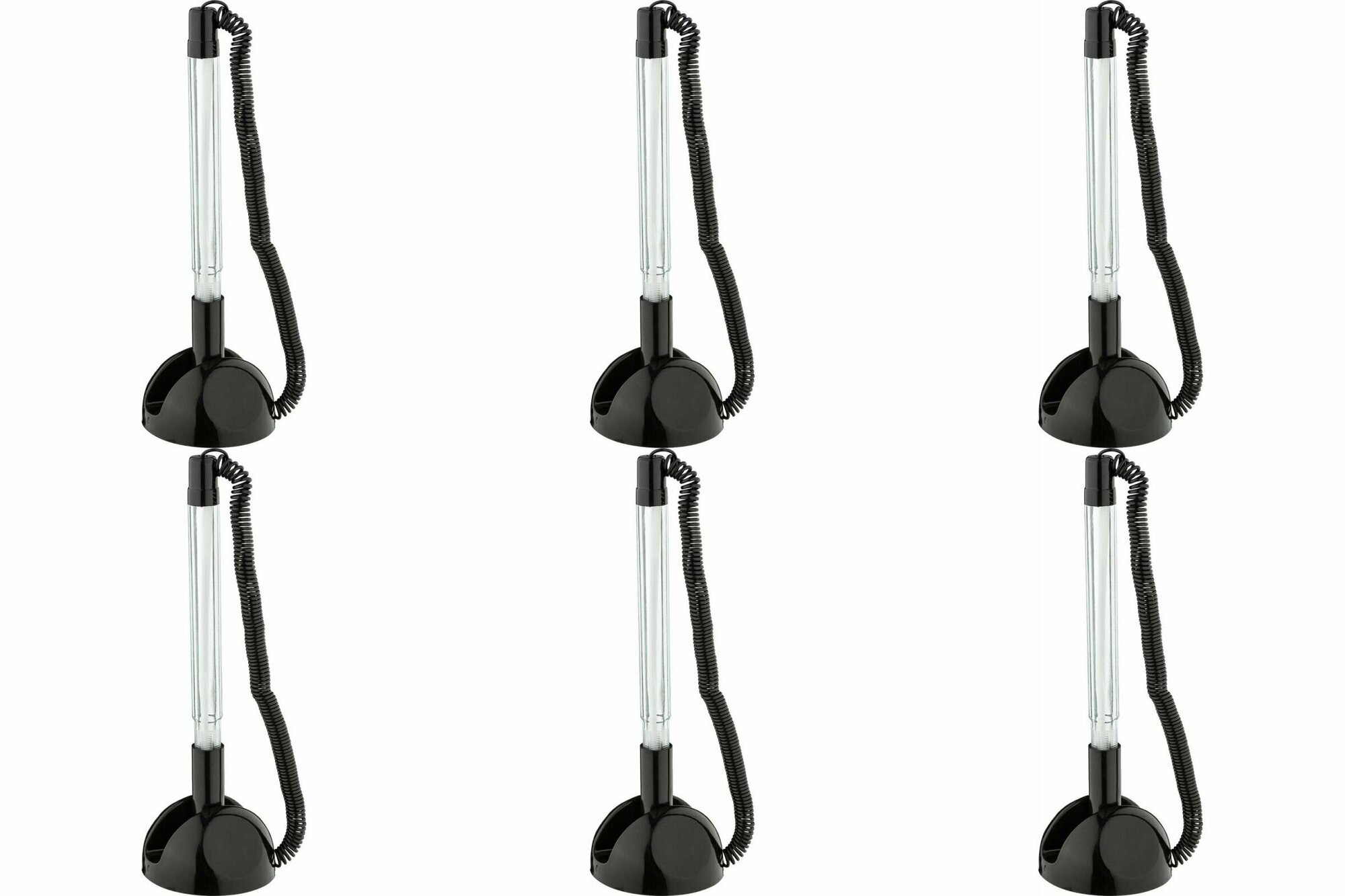 Beifa Ручка шариковая на подставке на липучке, черная, 6 шт