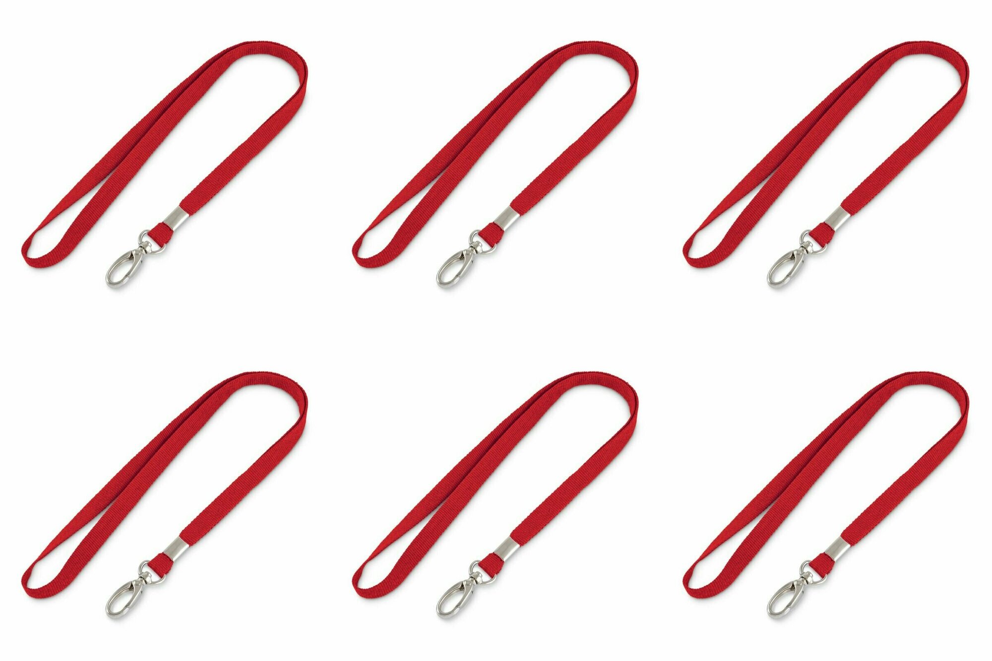 Держатель для бейджа На карабине, красный, 6 шт