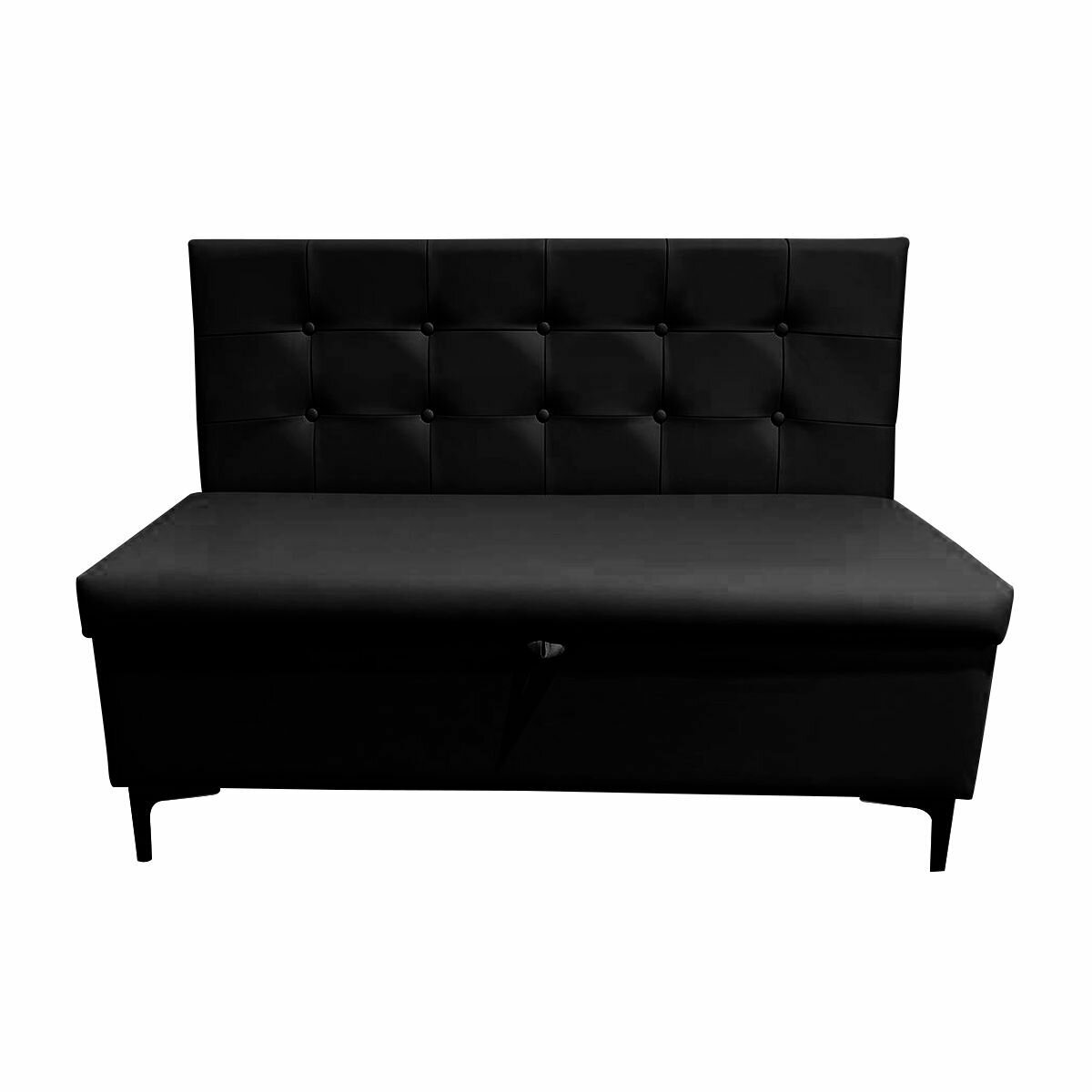 Диван на кухню "Сканди" с ящиком для хранения/Экокожа/Черный 120x59x85