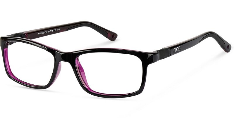 Оправа детская NANOvista NAO3030752, прямоугольная, черная, силикон, пластик