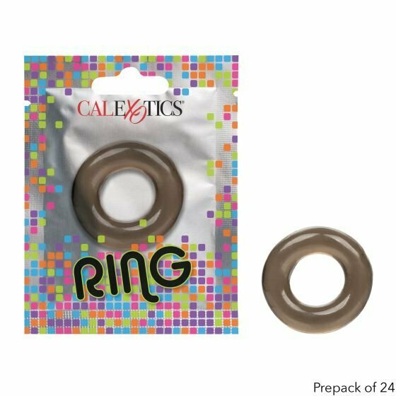 Гладкое эрекционное кольцо FOIL PACK RING, диаметр 2 см, ТПЕ, коричневый — фото 1