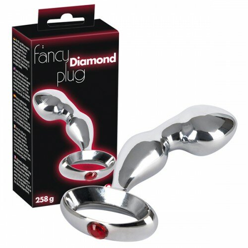 Анальный массажер из металла Fancy Diamond Plug, серебристый 12 см