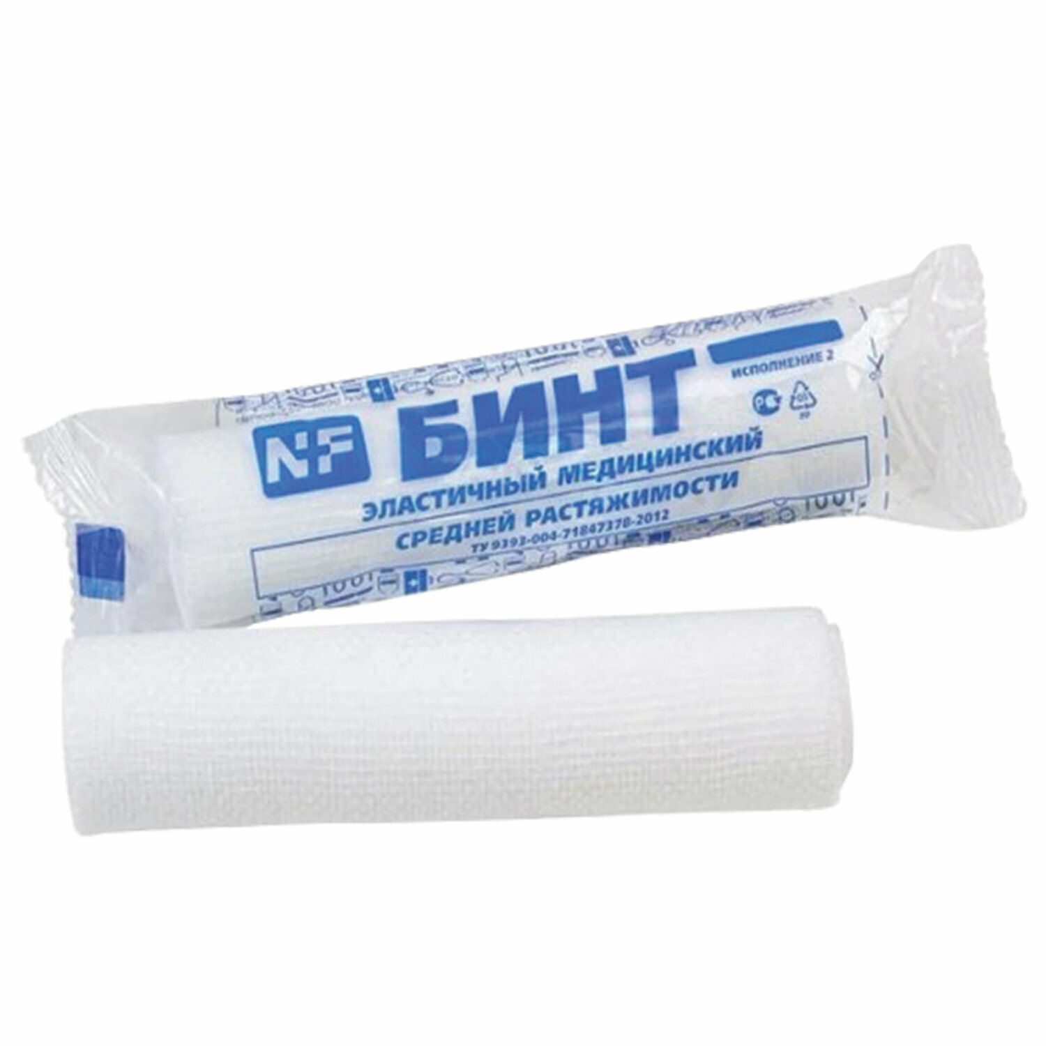 Бинт марлевый фиксирующий эластичный 10 см х 4 м, индивидуальная упаковка, NF