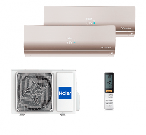 Мульти сплит-система Haier на 2 комнаты (25+25 кв. м.) FLEXIS Gold