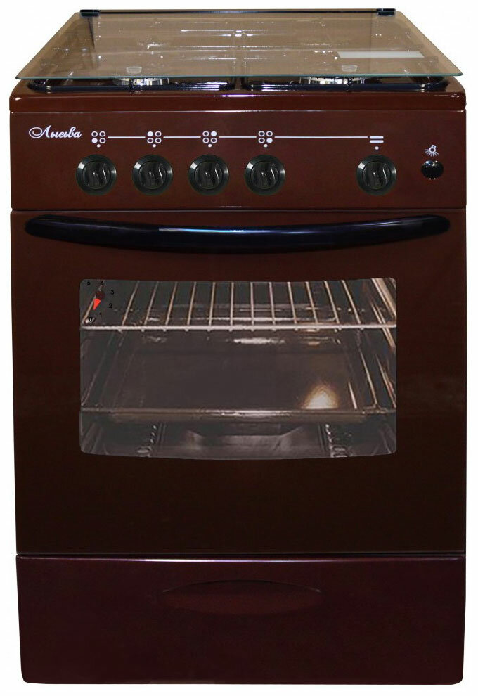 Газовая плита Лысьва ГП 4к20 МС-2у 50 см, 57 л, 4 конфорки, коричневый