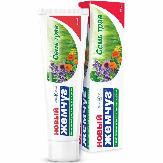 Зубная паста Новый Жемчуг Семь трав, 75 мл