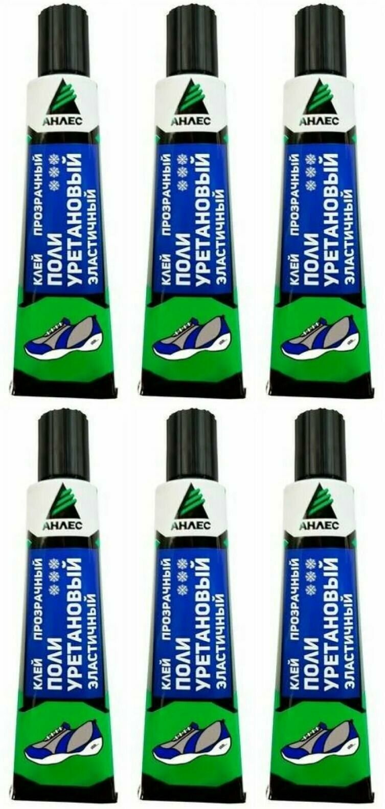 Анлес Клей полиуретановый, прозрачный, эластичный, 40 мл, 6 шт