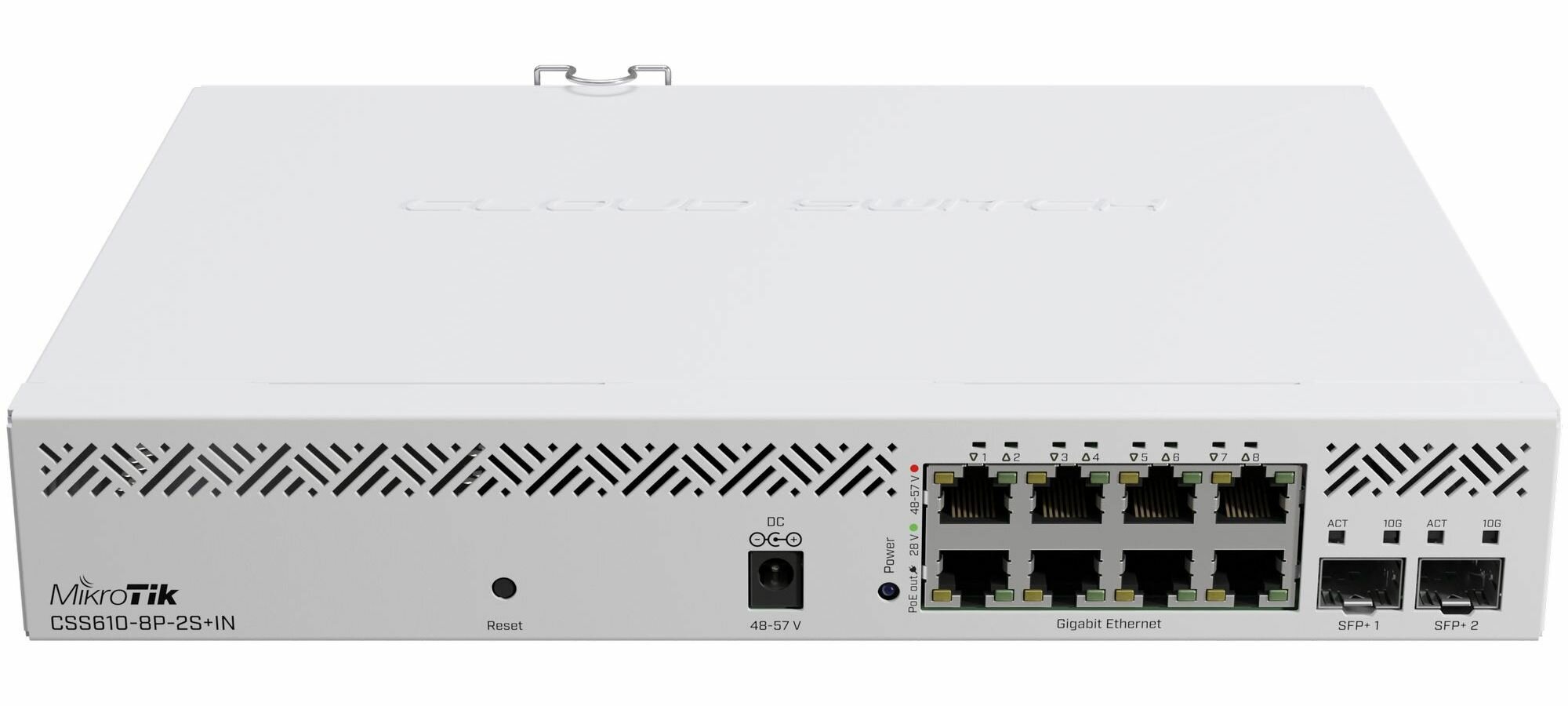 Коммутатор Mikrotik CSS610-8P-2S+IN 8х1G RJ45, 2хSFP+, раздача PoE 140 Вт, SwitchOS Lite