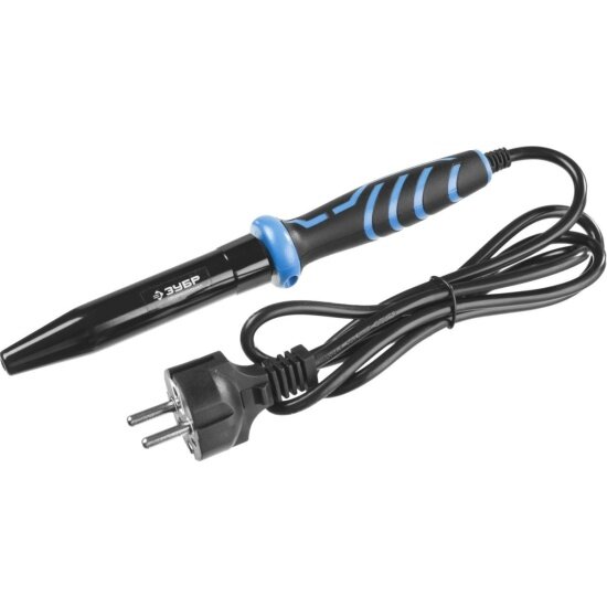 Электропаяльник Зубр 60Вт, керамическим нагреватель, конус, с защитным колпачком, 2-к рукояткой, Ceramic PRO, 55413-60