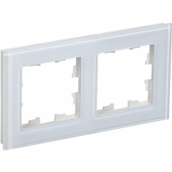 Рамка Iek 2-м BRITE РУ-2-2-БрБ стекло, белый, BR-M22-G-K01