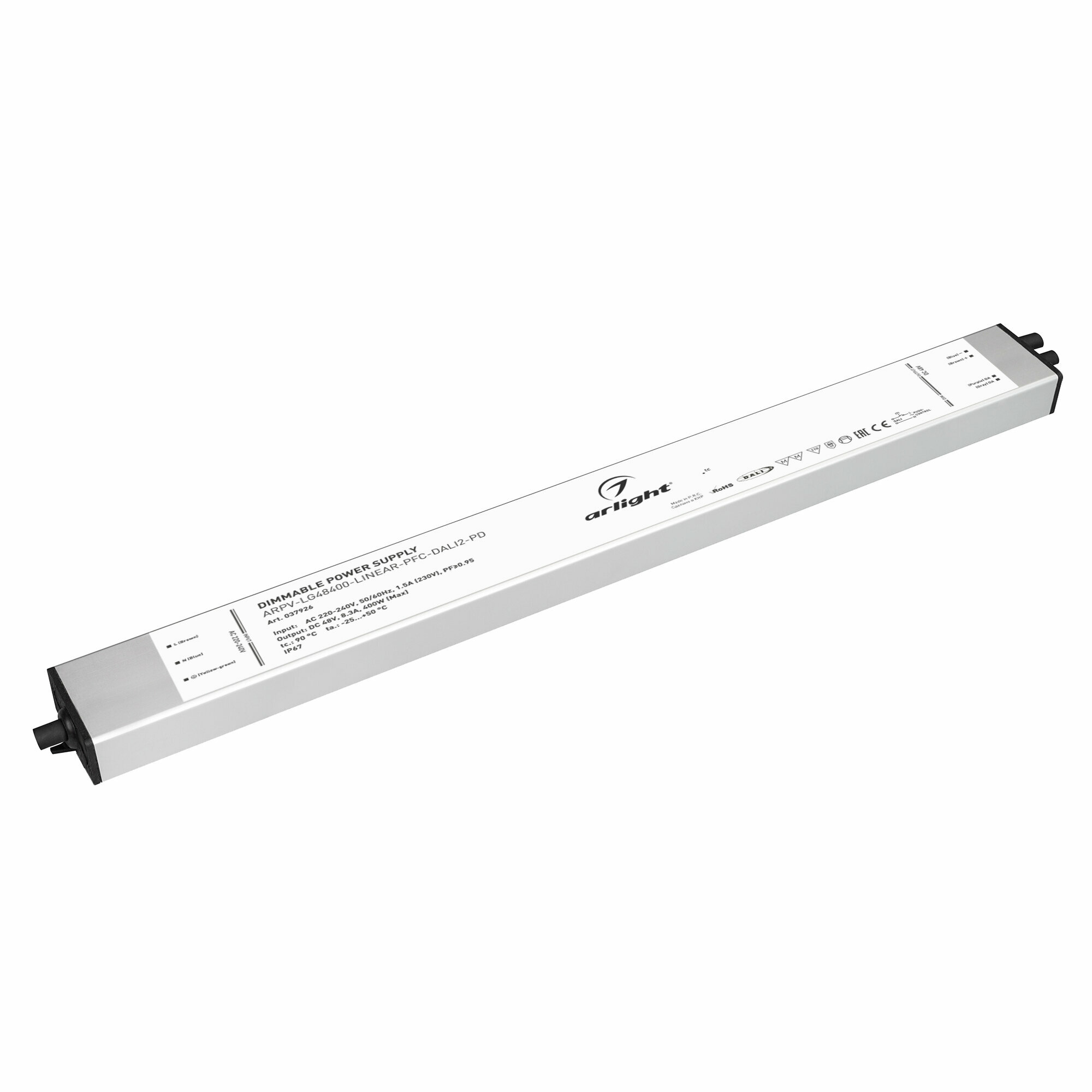 Блок питания ARPV-LG48400-LINEAR-PFC-DALI2-PD (48V, 8.3A, 400W) (Arlight, IP67 Металл)