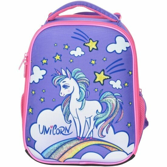 Рюкзак Schoolformat ERGONOMIC 2А4М LITTLE UNICORN 14 л сиреневый 35х26х16 см жесткий каркас 2 отделения