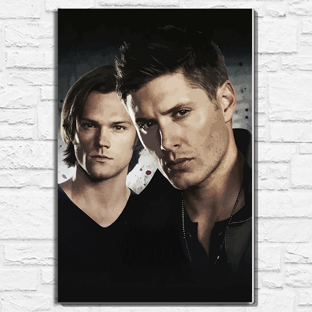 Картина по номерам на холсте сериал Сверхъестественное (Supernatural, братья Винчестеры) - 12620 В 60x40