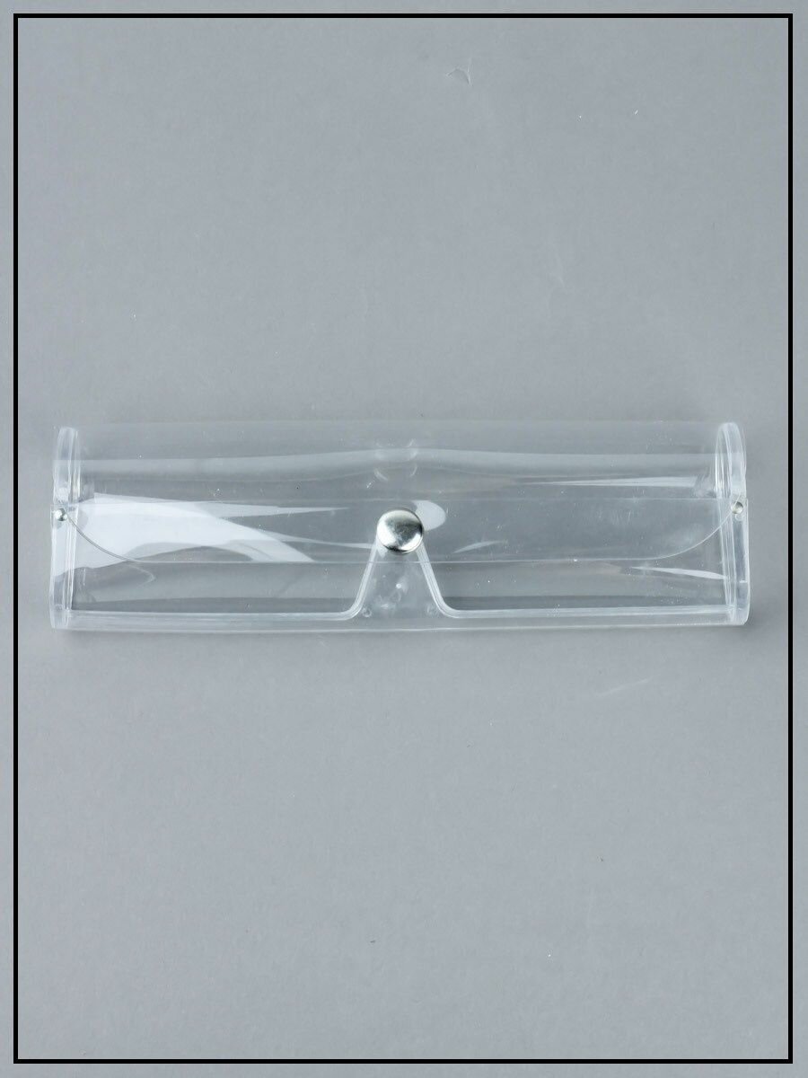 Футляр для очков ASK, женский, пластик, прозрачный, пластик, узкий, унисекс, застежка с кнопкой