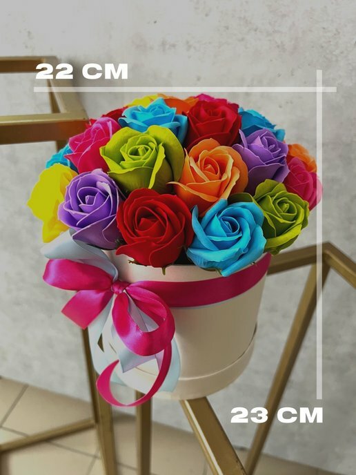 Цветы из мыла Букет из 25 мыльных роз искусственные для декора в доме подарок день рождения