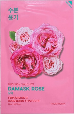 Увлажняющая тканевая маска Pure Essence Mask Sheet Damask Rose, роза Holika Holika, 1 шт/упк