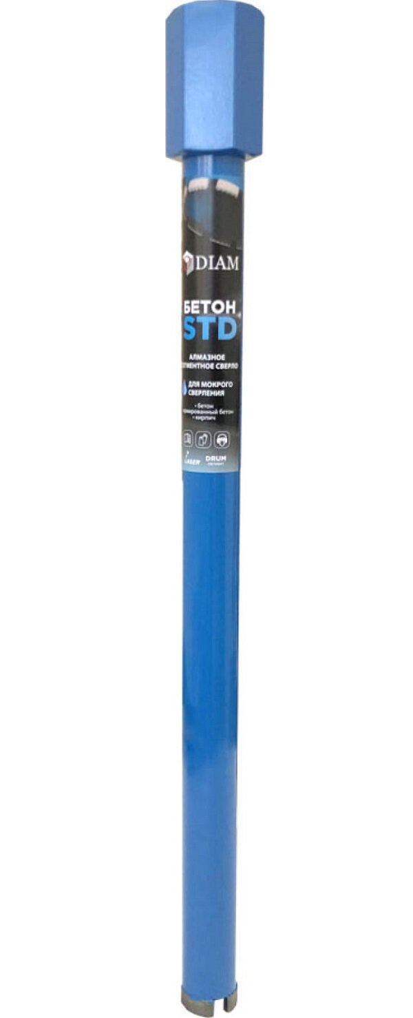 Коронка алмазная сегментная Diam 32х450 мм. 3 сегмента 310101