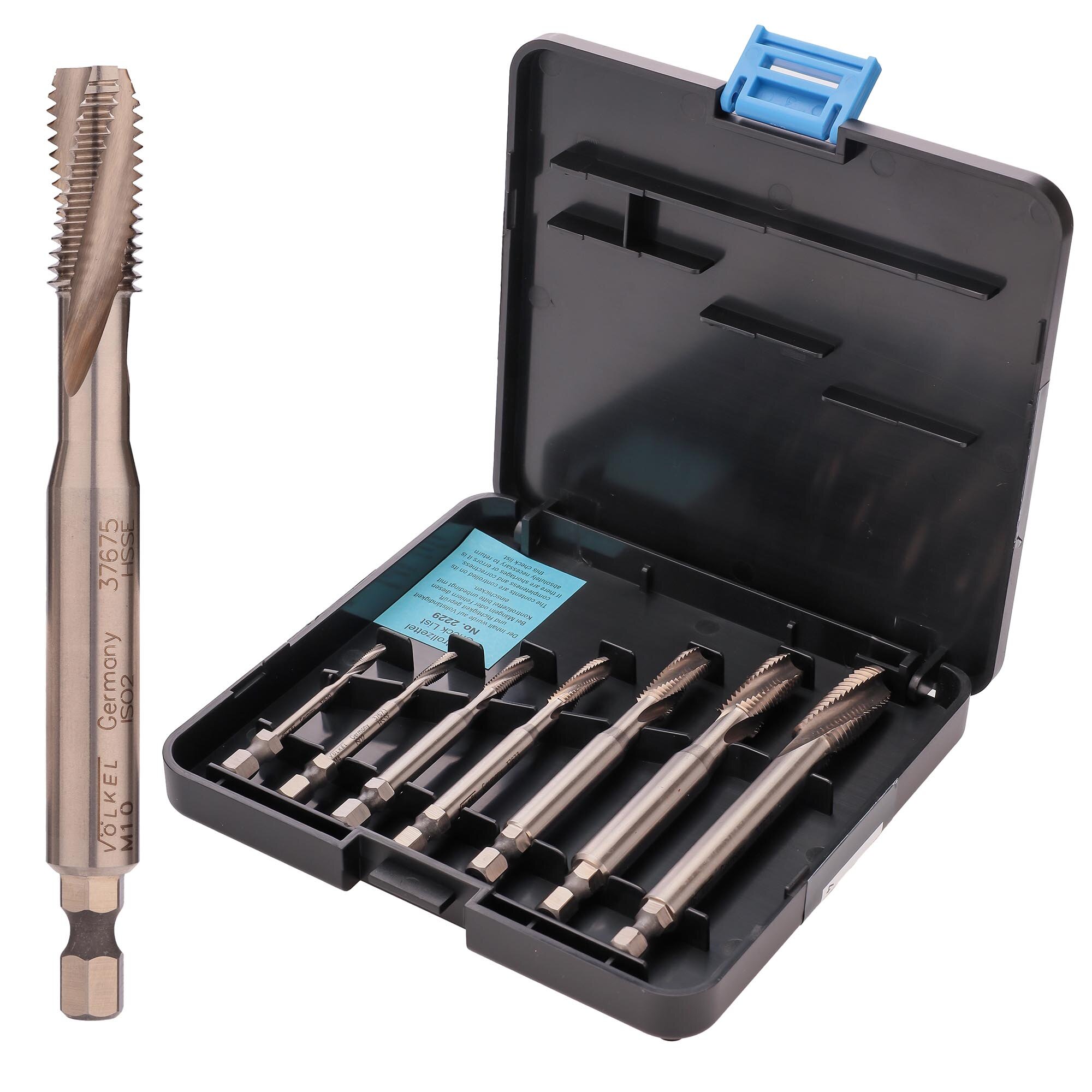 Набор машинных метчиков Volkel M3-M12 HSSE DIN371/376 7пр 47976