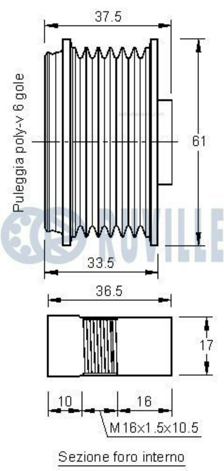 RUVILLE 541680 Шкив генератора SKODA: FABIA I 01-07
