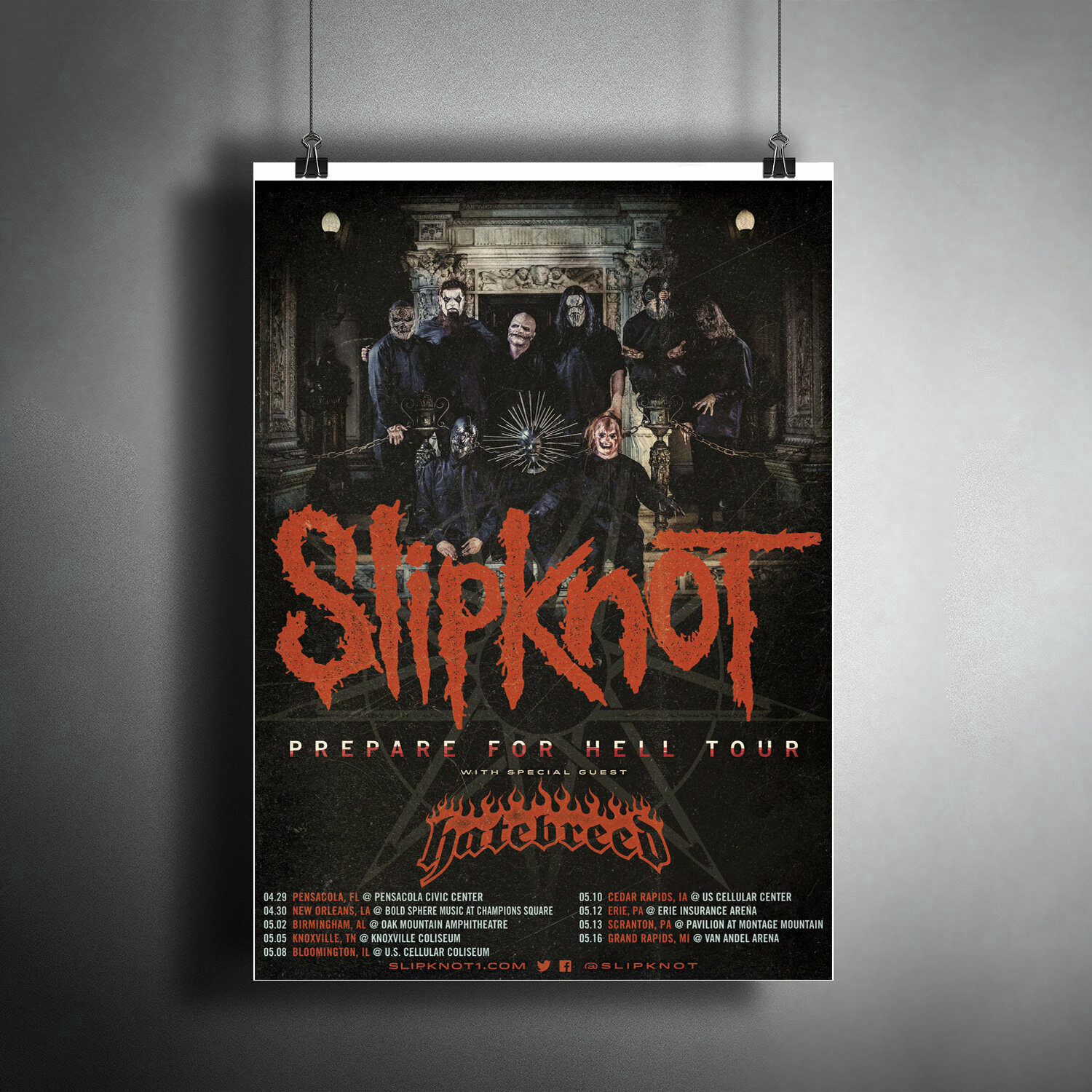 Постер плакат для интерьера "Музыка: Американская рок-группа Слипкнот. Ню-метал-группа Slipknot" / A3 (297 x 420 мм)