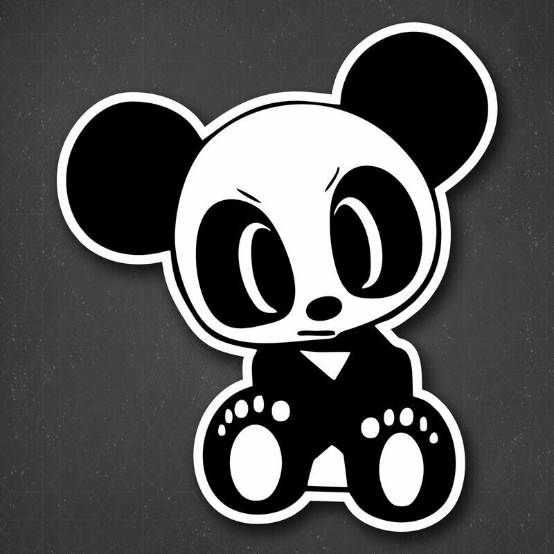 Наклейка на авто "JDM panda с милыми глазами" 19x21 см