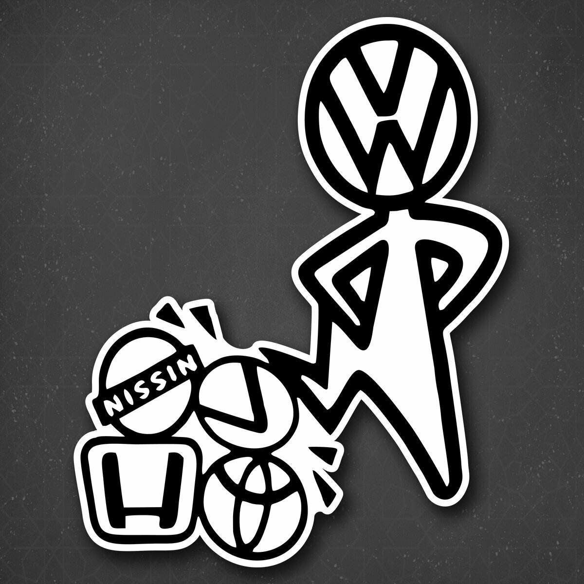Наклейка на авто "Фольксваген рулит" 19x24 см