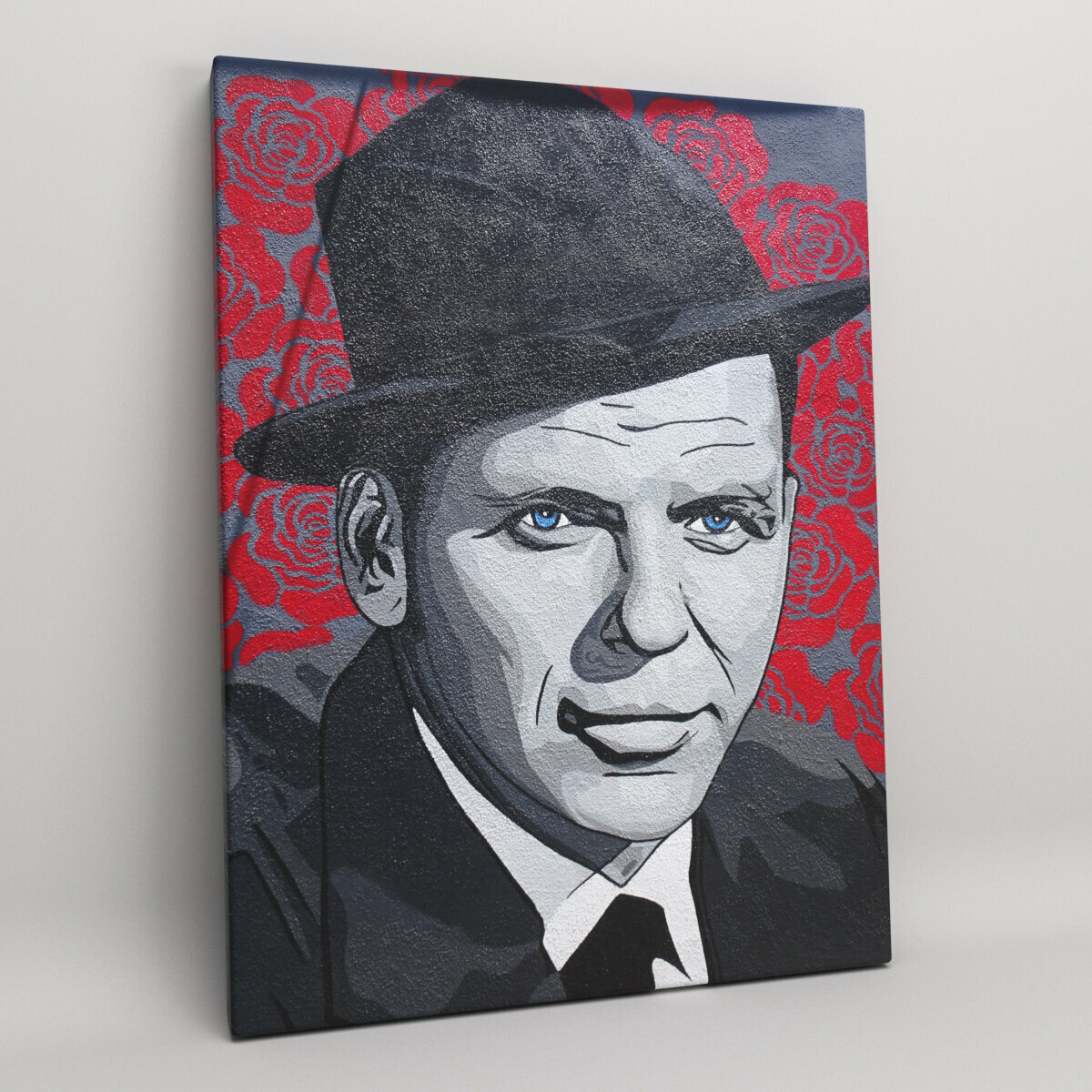 Картина на холсте (интерьерный постер) "Фрэнк Синатра граффити", с деревянным подрамником, размер 30x40 см
