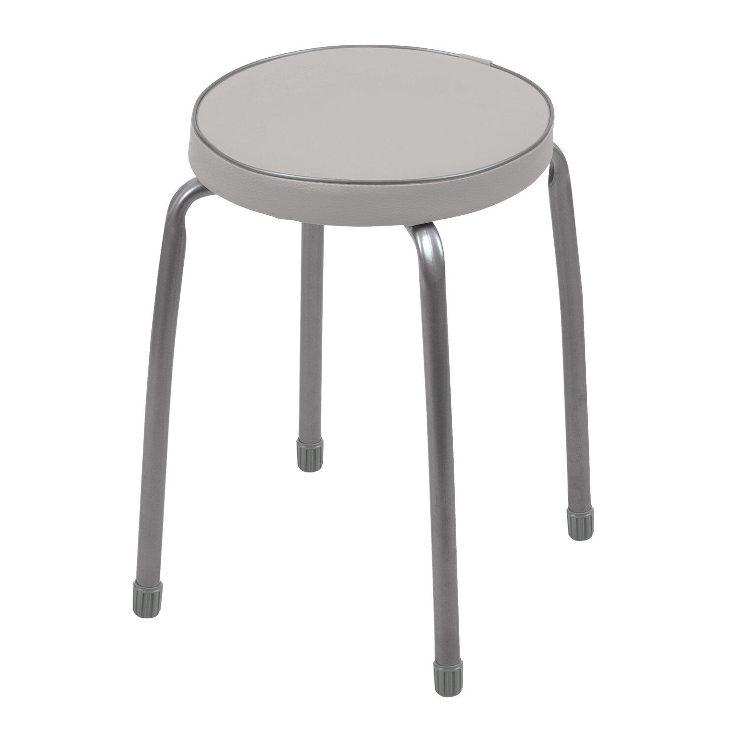 Табурет Nika Фабрик 2 (ТФ02), металл/искусственная кожа, цвет: серый