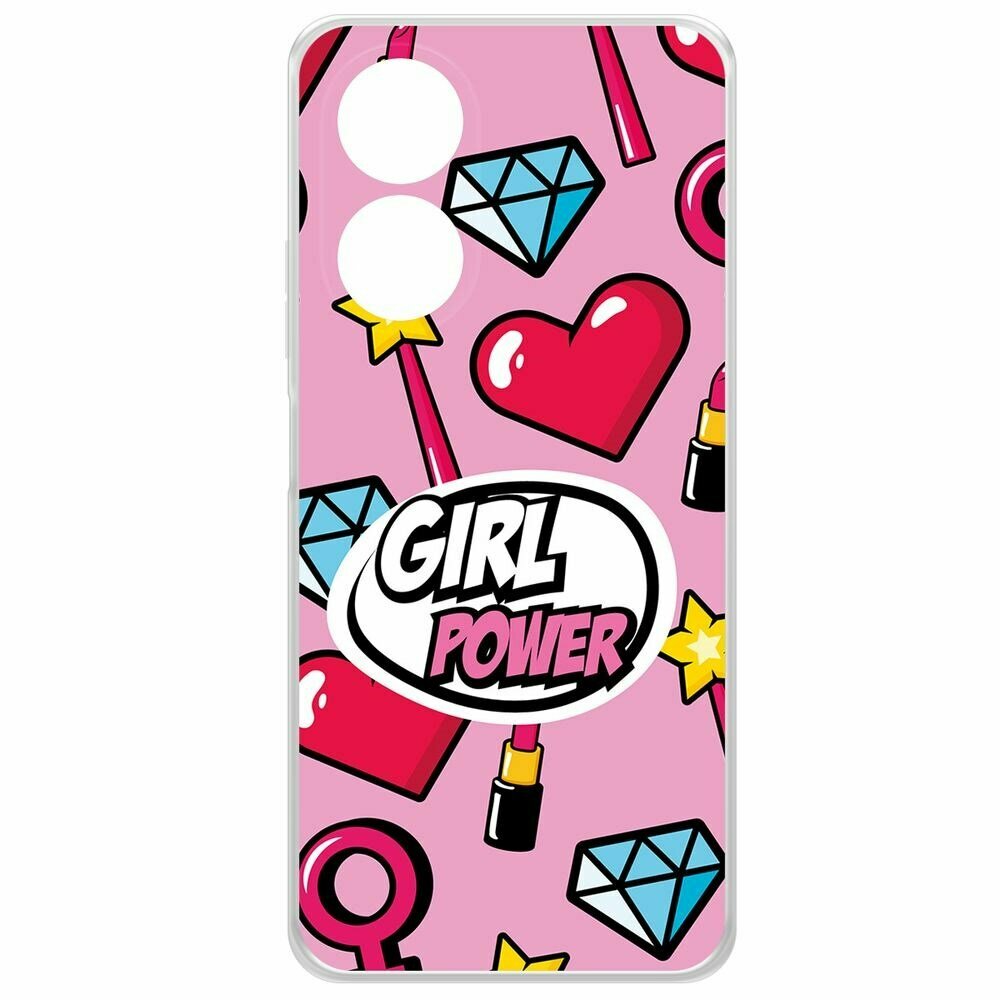 Чехол-накладка Krutoff Clear Case Girl Power для Oppo A58 4G