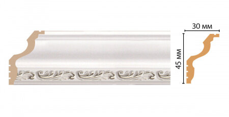 Плинтус Потолочный Decomaster 148B-60ДМ В45хШ30хД2400 мм / Декомастер.