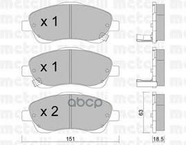 К-т дисков. тормоз. колодок TOYOTA Avensis 03--> Metelli арт. 2204500