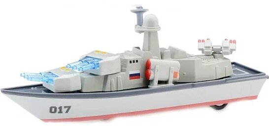 Технопарк Крейсер 18 см свет, звук, металл FY016-18SLМIL-GY с 3 лет